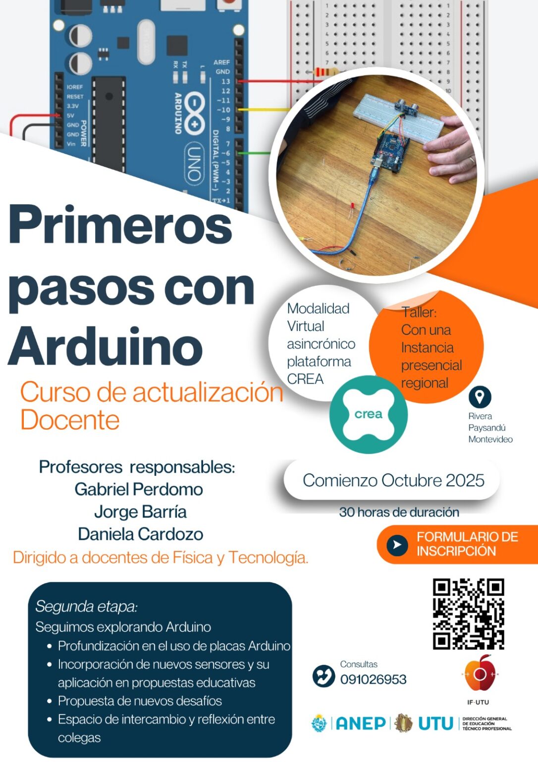 UTU | Primeros pasos con Arduino: segunda etapa de talleres de capacitación para profesorado de ...